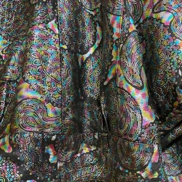 Unbranded | Jackets & Coats | Vintage Rainbow Foil Embossed Black ...